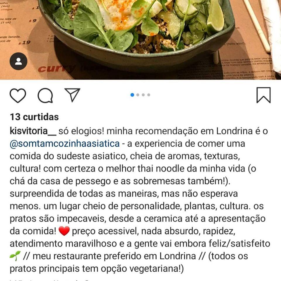 Menu at Som Tam restaurant, Londrina