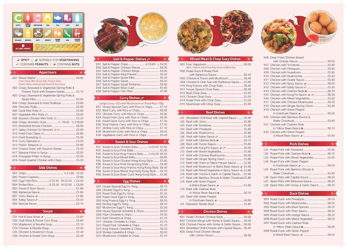 Menu at The Magic Wok fast food, Abingdon
