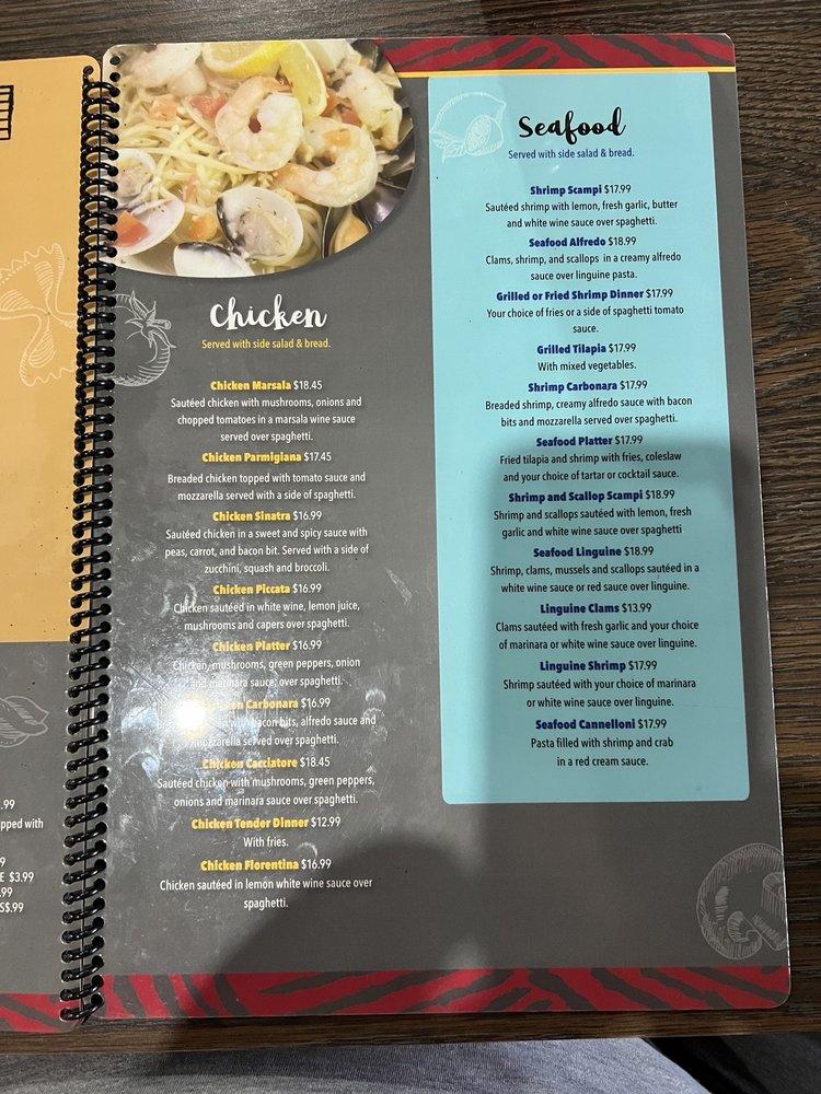 Menu at Three Guys Italian Restaurant, Franklin