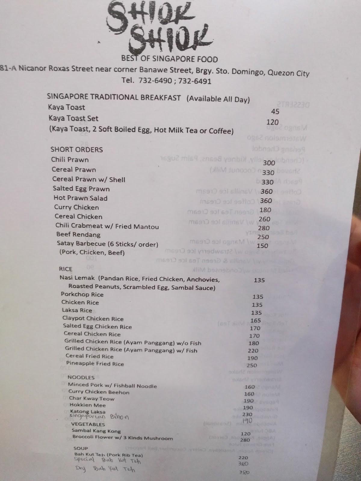 Menu at Tuen Mun Roasts restaurant, Quezon City