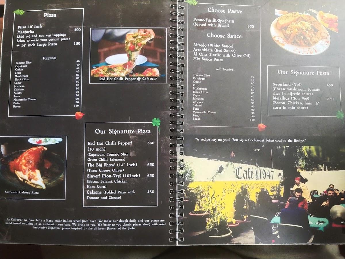 Menu at Cafe 1947, Manali, Near Nehru Kund