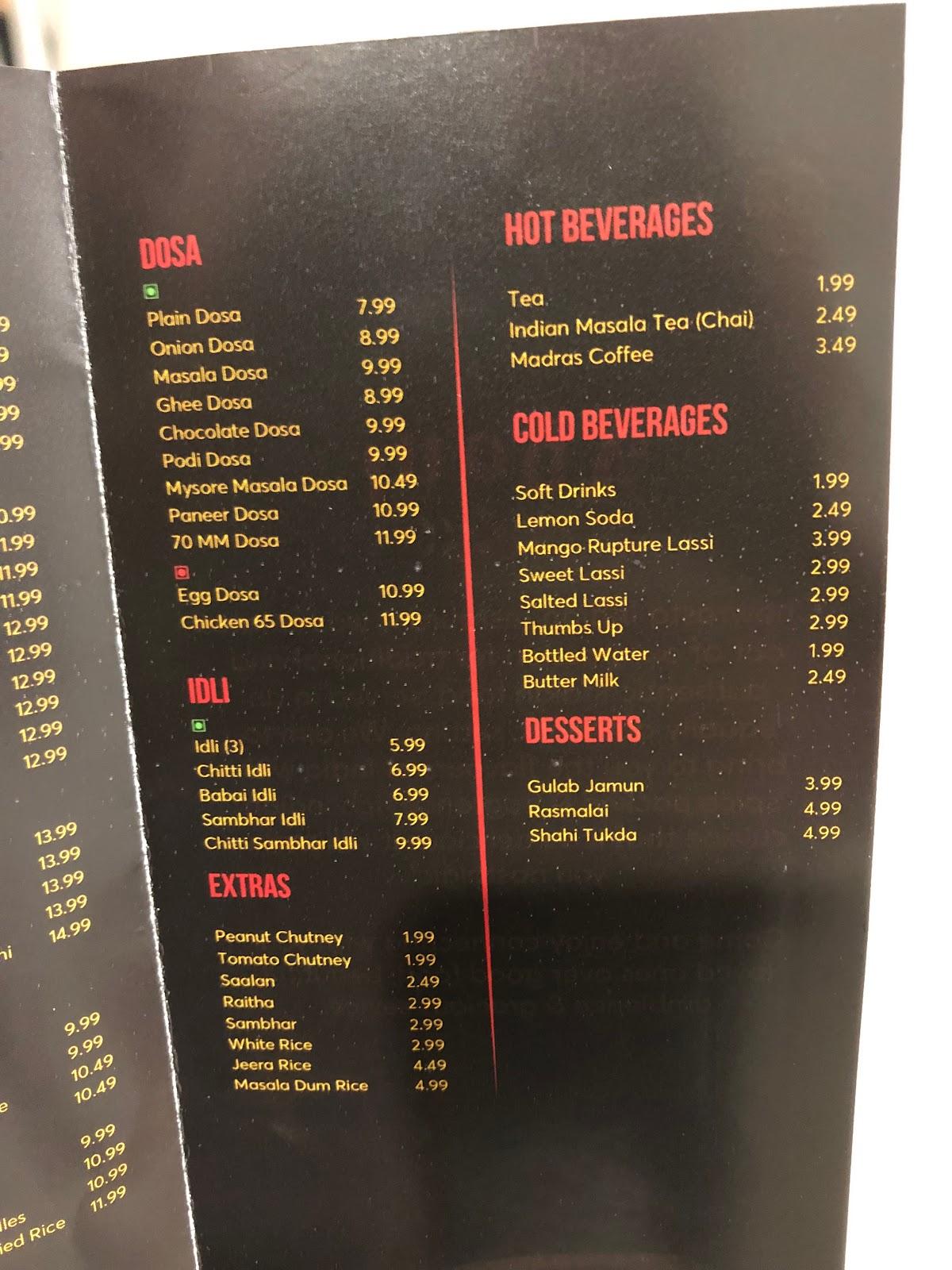 Menu at Chowrasta Indian Cuisine - Ajax restaurant, Ajax