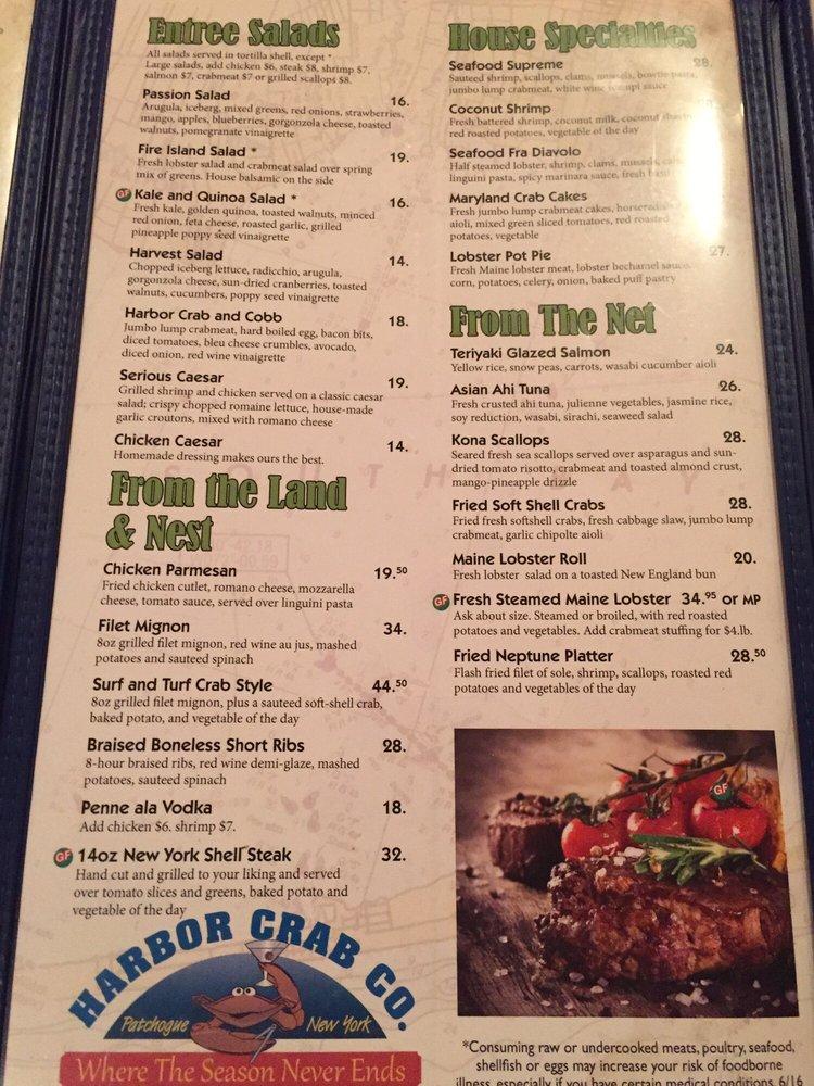 Carta del restaurante Harbor Crab Co, Patchogue