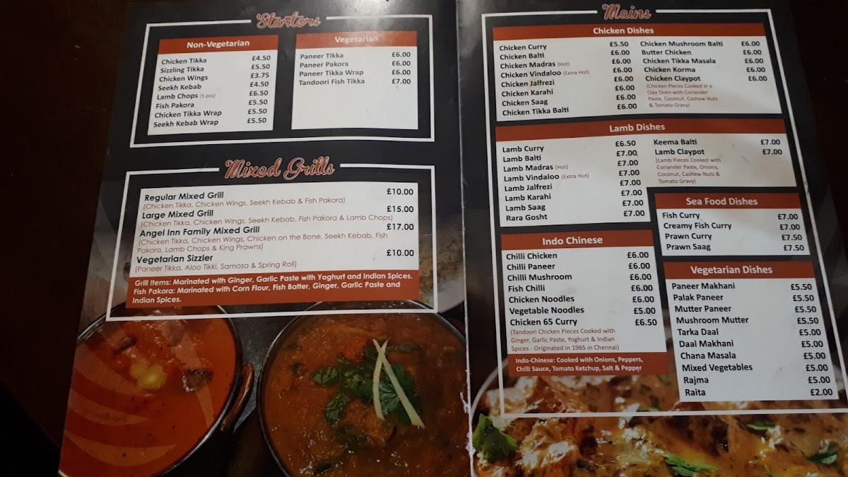 Menu at The Angel Inn pub & bar, Wolverhampton
