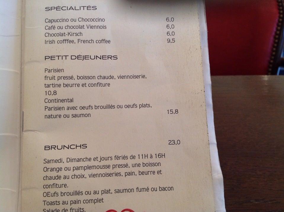Menu au Le Courcelles restaurant, Paris, 94 Bd de Courcelles