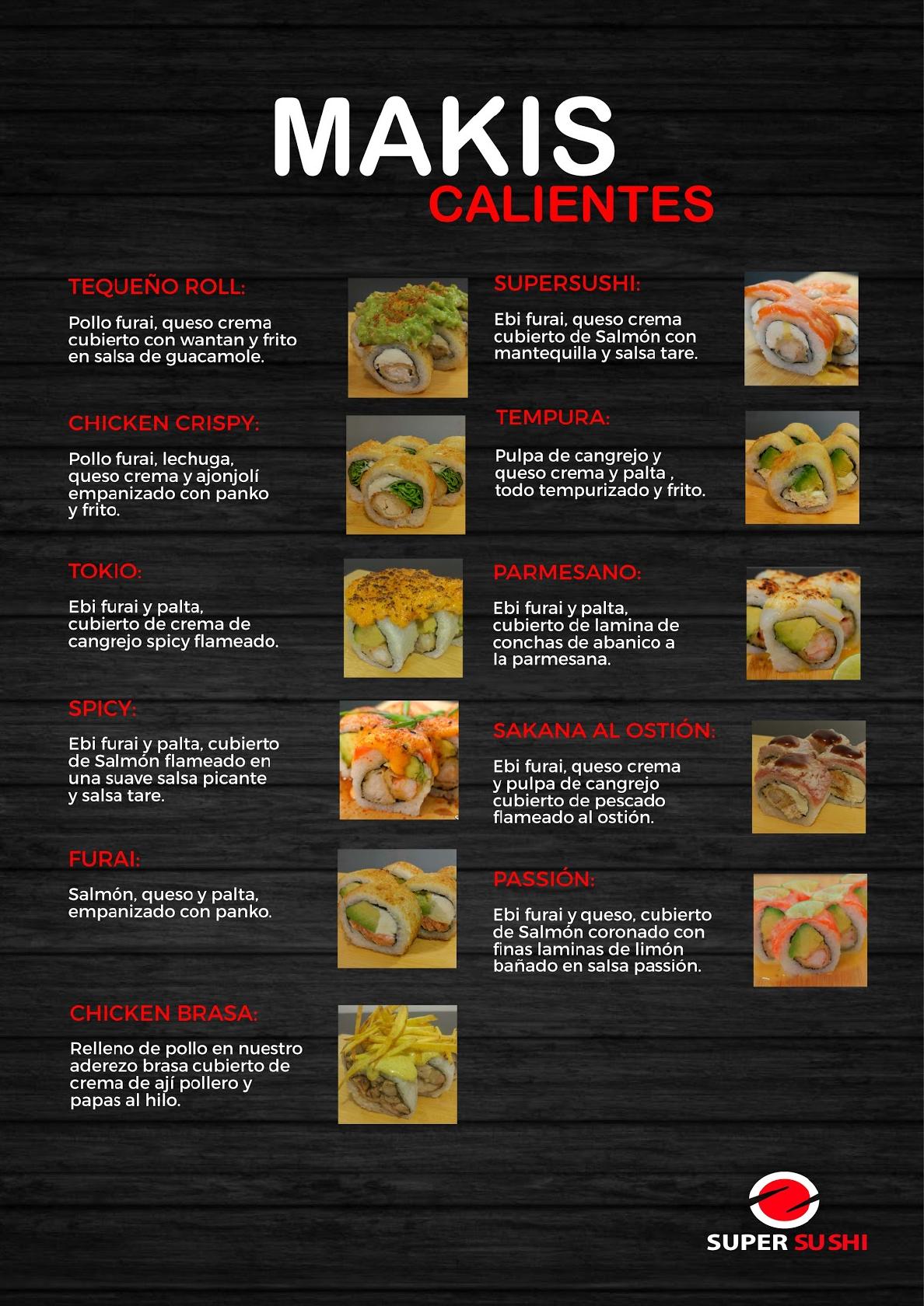 Menu at Super Sushi.Peru restaurant, San Juan de Miraflores
