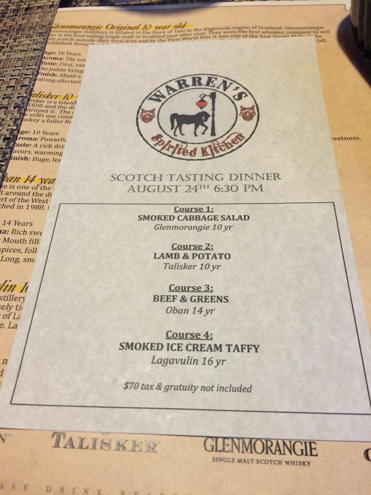 Menu at Warren's Spirited Kitchen pub & bar, Burton