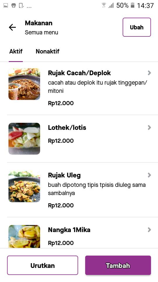 Menu at Kios Buah Dan Rujak Pak Abdul cafe, Semarang