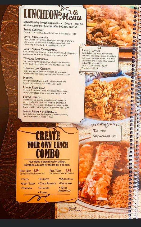 Menu at Rodeo Grande restaurant, Roanoke