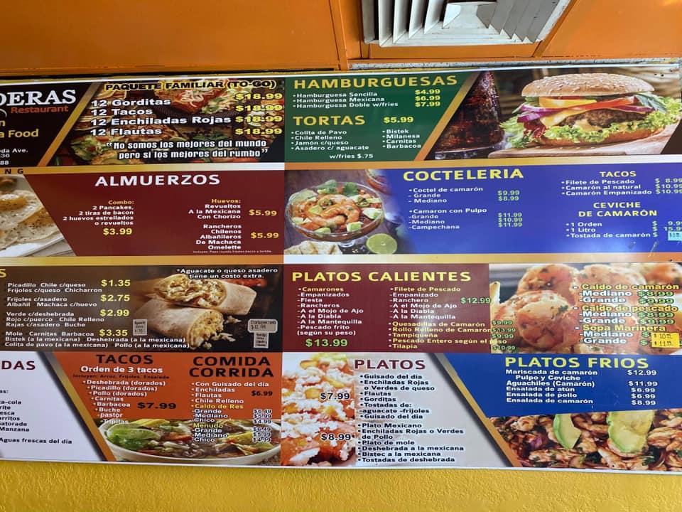 Menu at Banderas Restaurant, El Paso, Alameda Ave