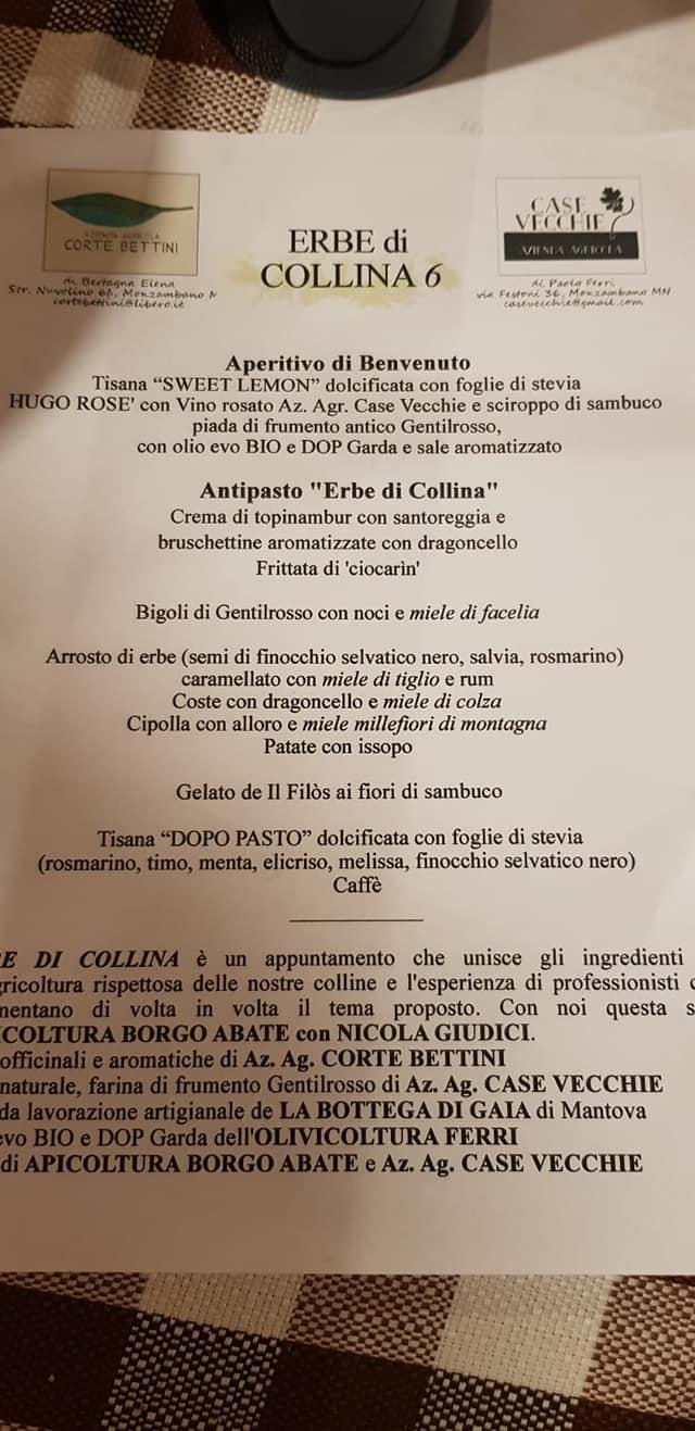 Menu da Agriturismo Il Filos ristorante, Monzambano, Strada Nuvolino 27
