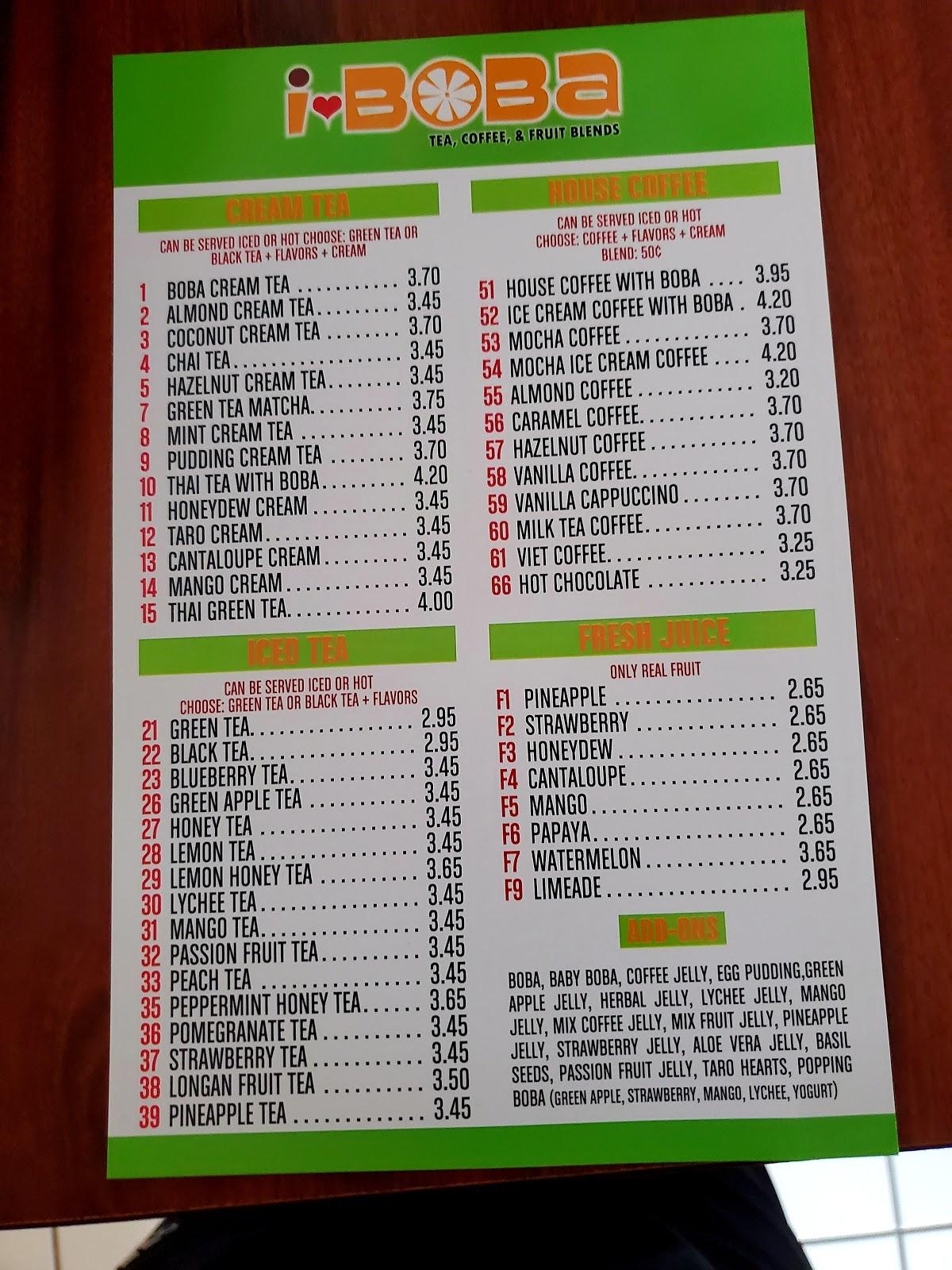 Menu at I Heart Boba pub & bar, Houston, Kempwood Dr ste b