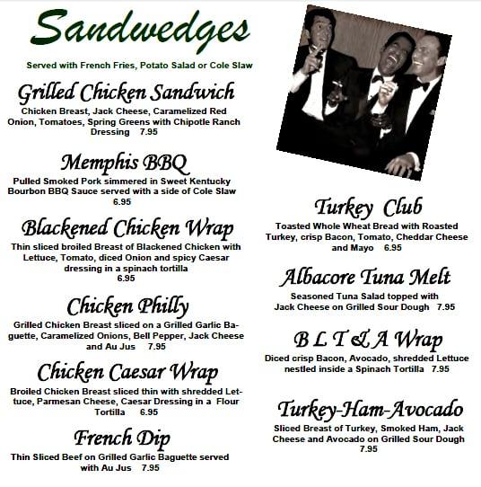 Menu at Rat Pack Bar And Grill, Las Vegas