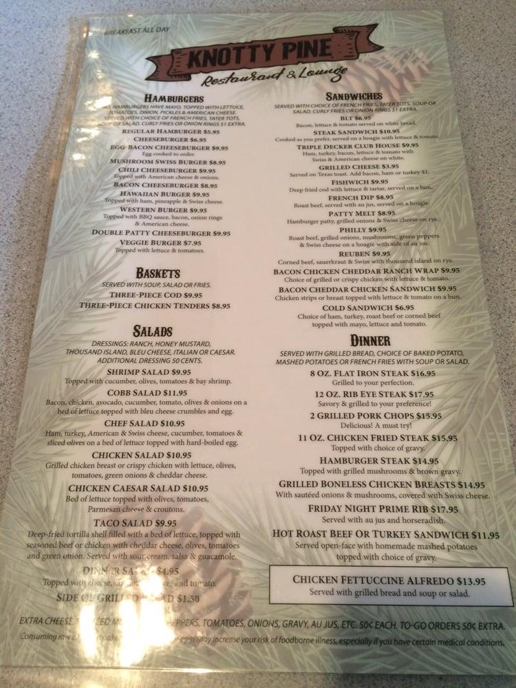 Menu at The Knotty Pine Resturant & Lounge pub & bar, Republic