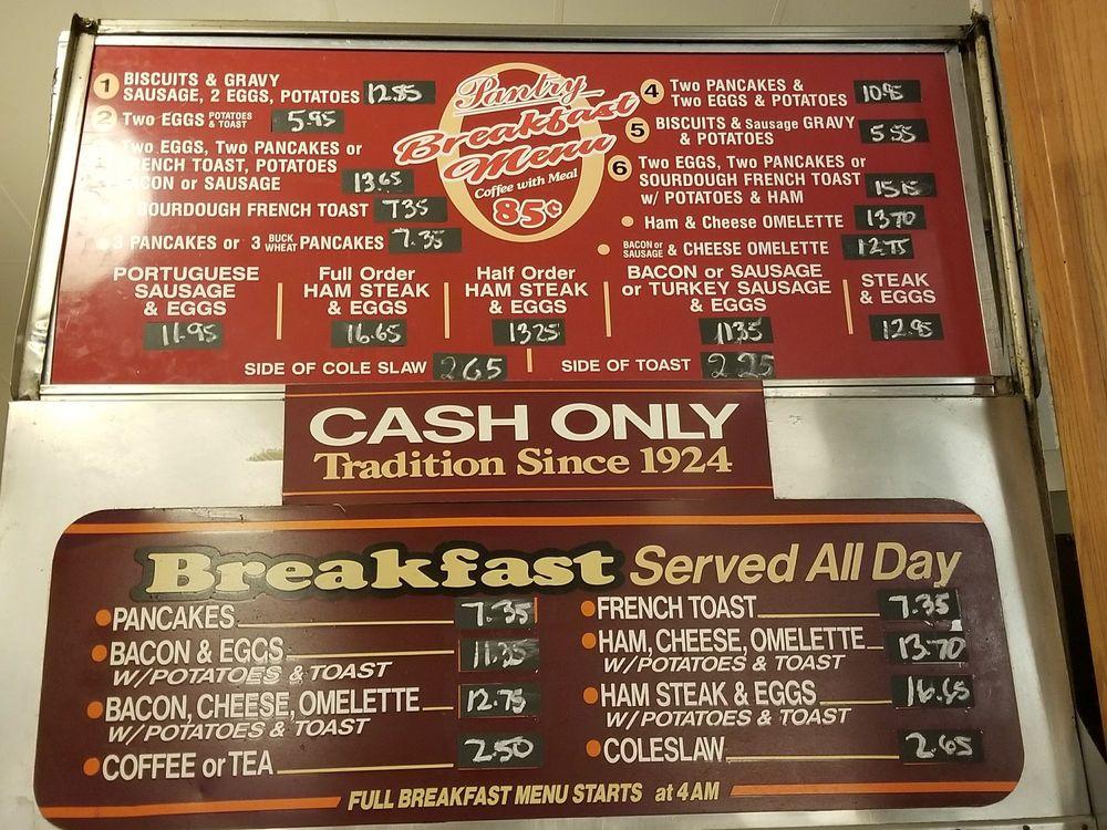 Menu at The Original Pantry Cafe, Los Angeles