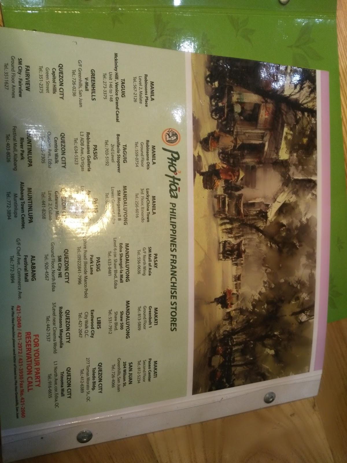 Menu at Bahn Mi Vietnamese Sandwich restaurant, Mandaluyong