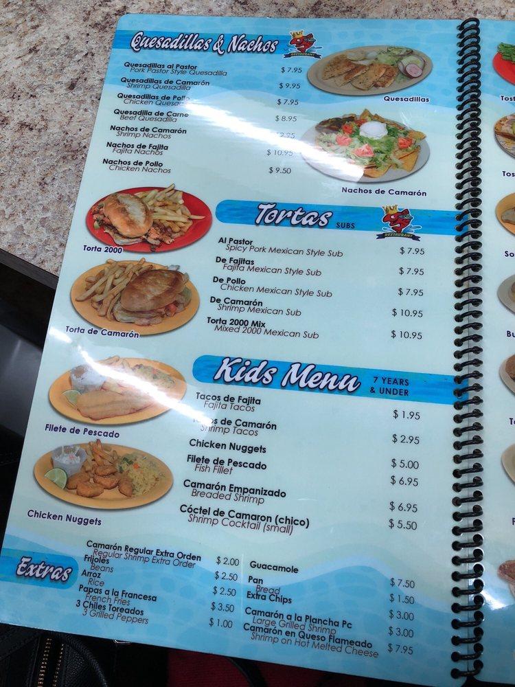 Menu at Mariscos 2000 restaurant, Dallas, Forest Ln ste 111