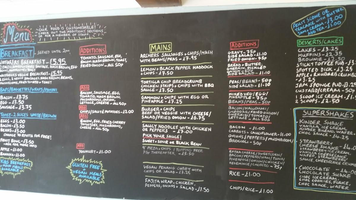 Menu at WAYFARERS CAFE, Ludham