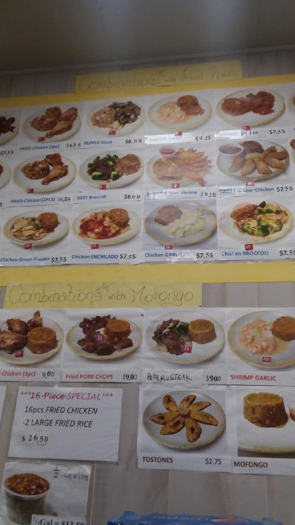 Menu at Chirico Fast Food, Orlando