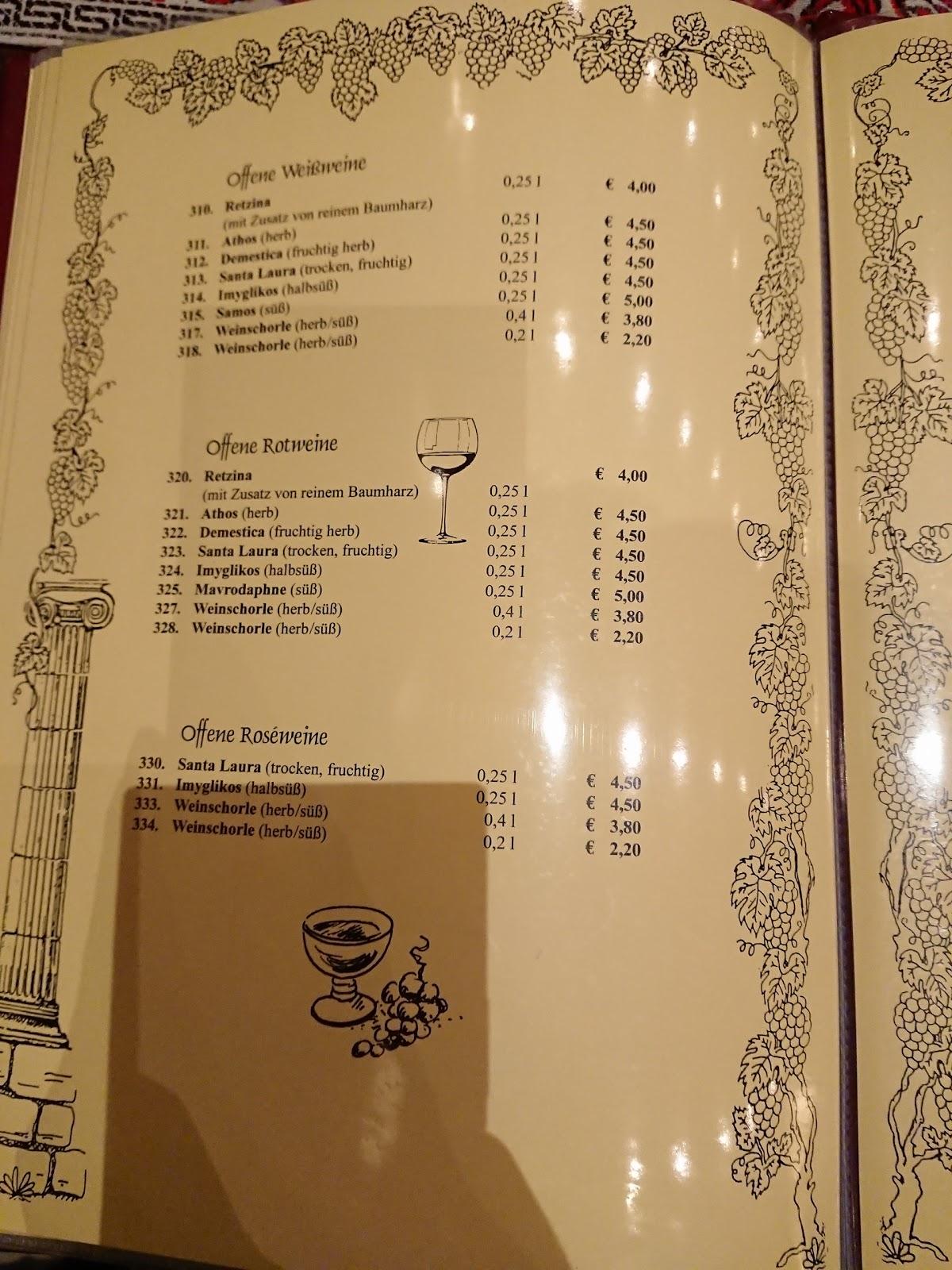 Speisekarte von Delphi Restaurant, Hof