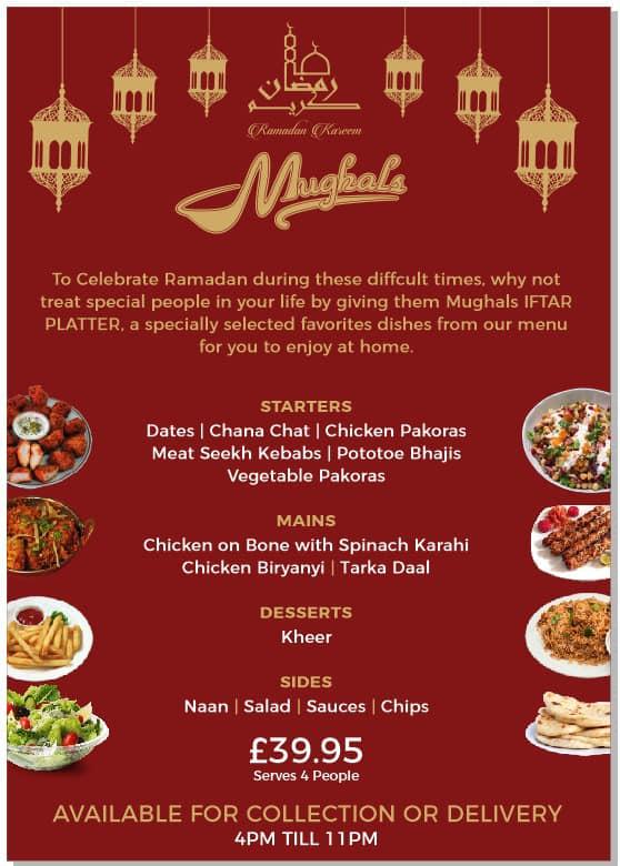 Menu at Mughals restaurant and sweet centre, Bradford