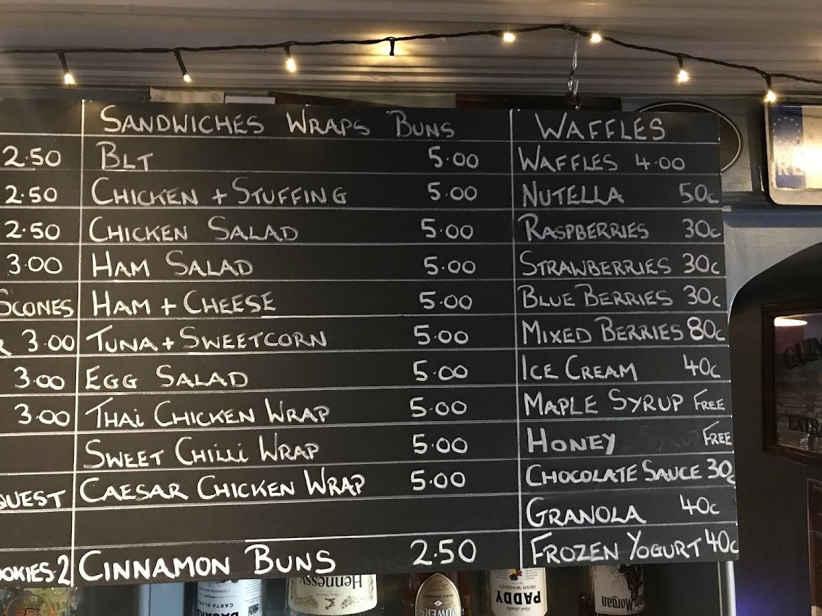 Menu at The Swan Bar and Cafe, Wexford