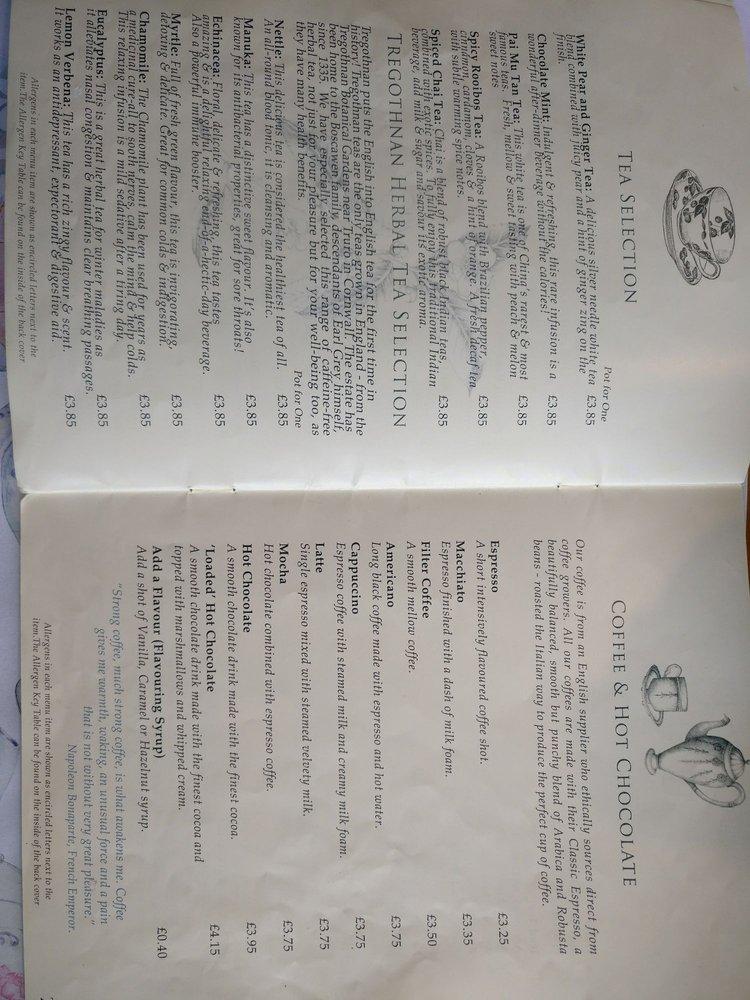 Menu at The Tea Terrace Restaurant & Tea Room (Guildford branch), Guildford