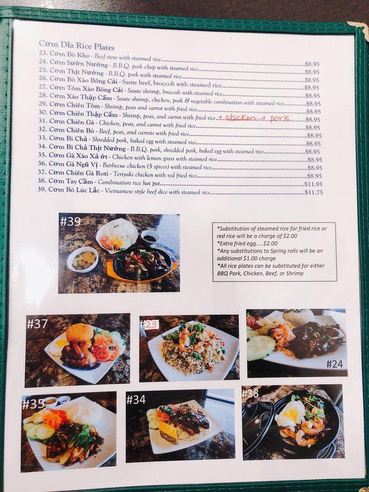 Menu at Pho Ha Vietnamese Restaurant, Fontana
