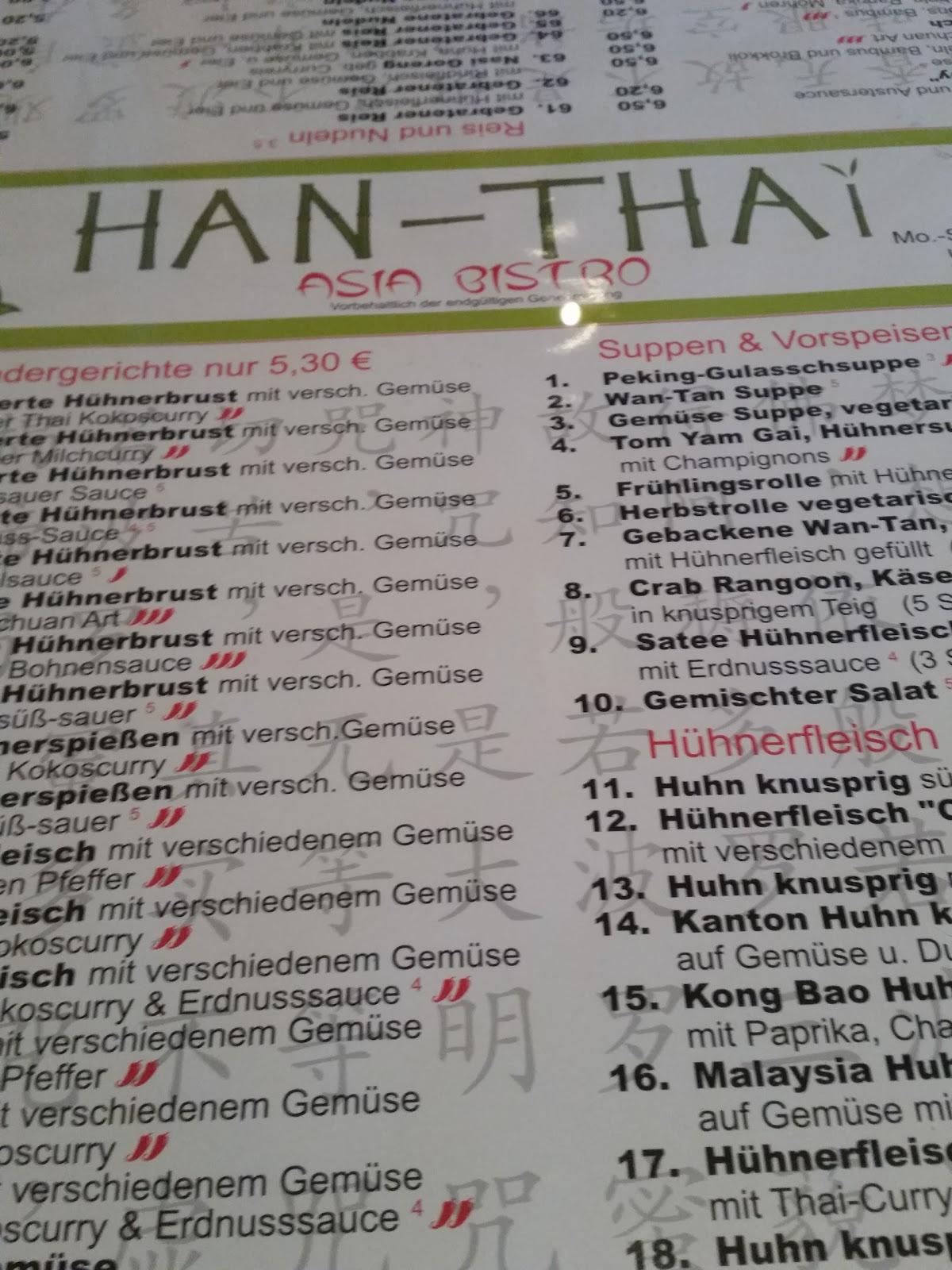 Speisekarte von HanThai restaurant, Mörfelden-Walldorf