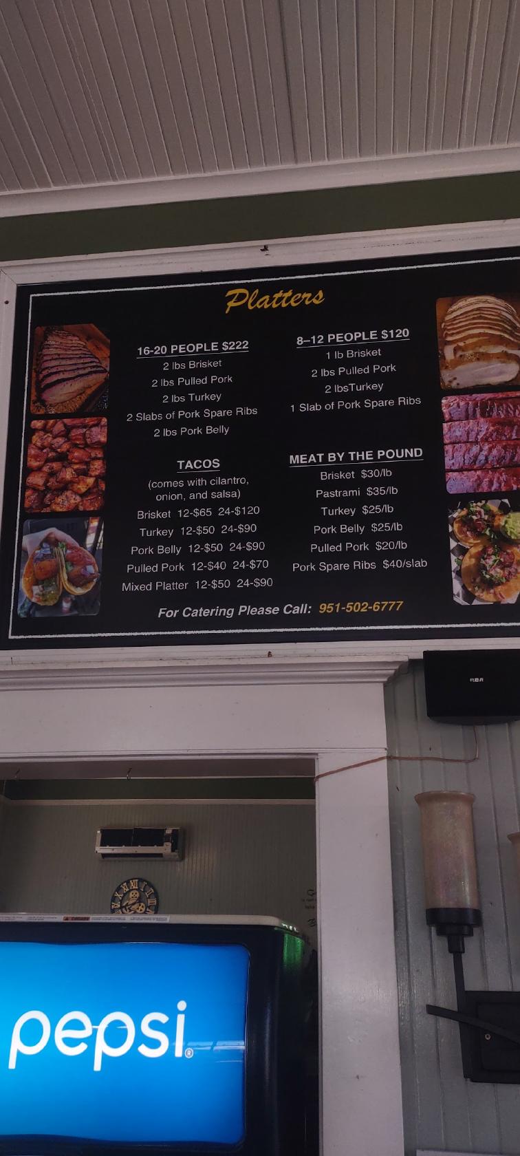 Menu at Destination Smokehouse & Eatery BBQ, Hemet
