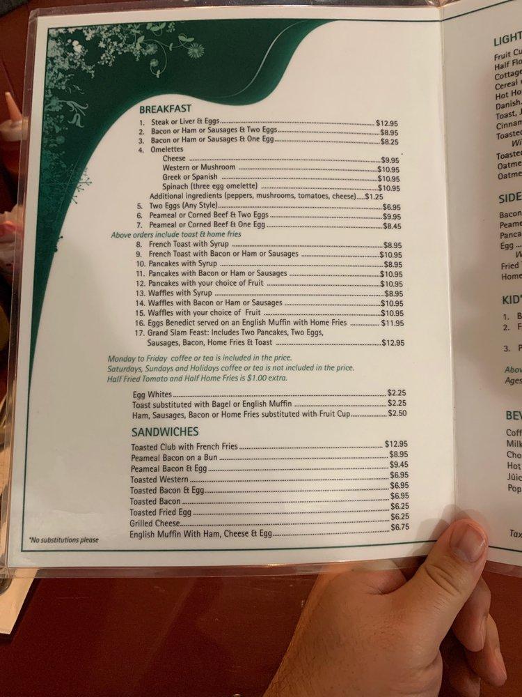 Menu at Harvest Table restaurant, Burlington