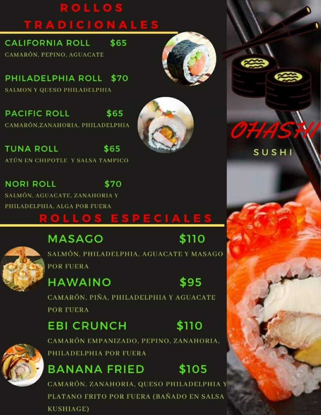 Carta del restaurante SUSHI OHASHI MARTINEZ DE LA TORRE, Martínez del ...