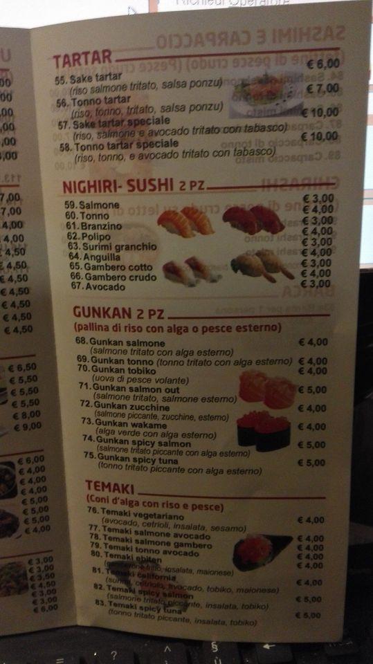 Menu at Ristorante Sushi Tramonti, Legnano