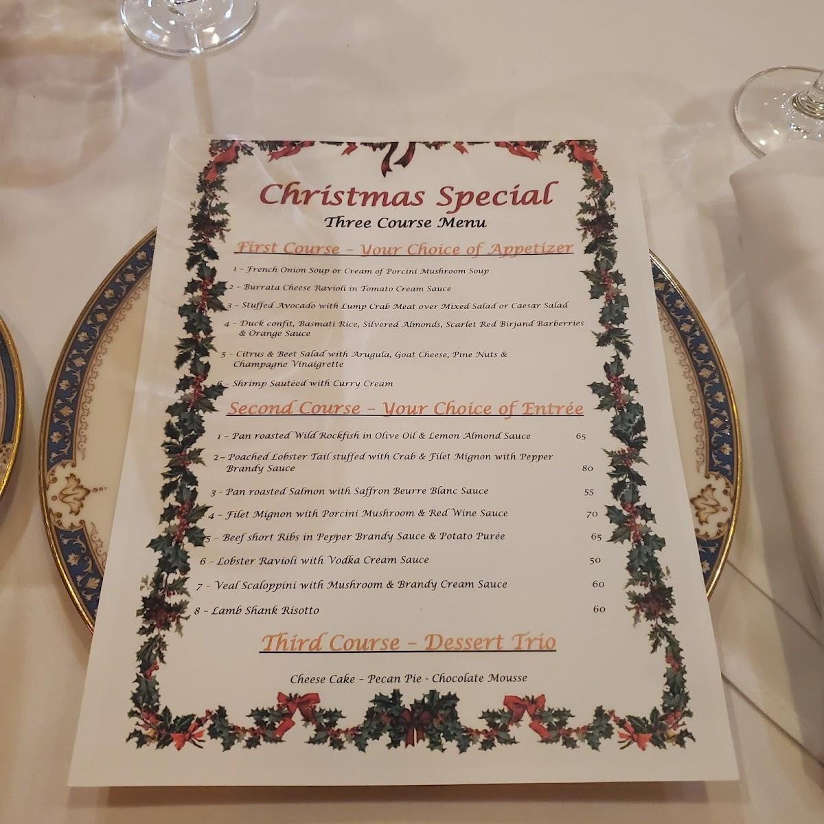 Menu at Cafe Renaissance, Vienna
