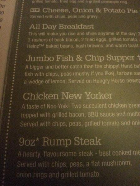 Menu at Gypsy Queen pub & bar, Sheffield, Drake House Ln