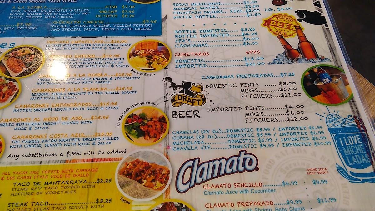 Menu at Los Cabos Seafood & Grill restaurant, El Centro
