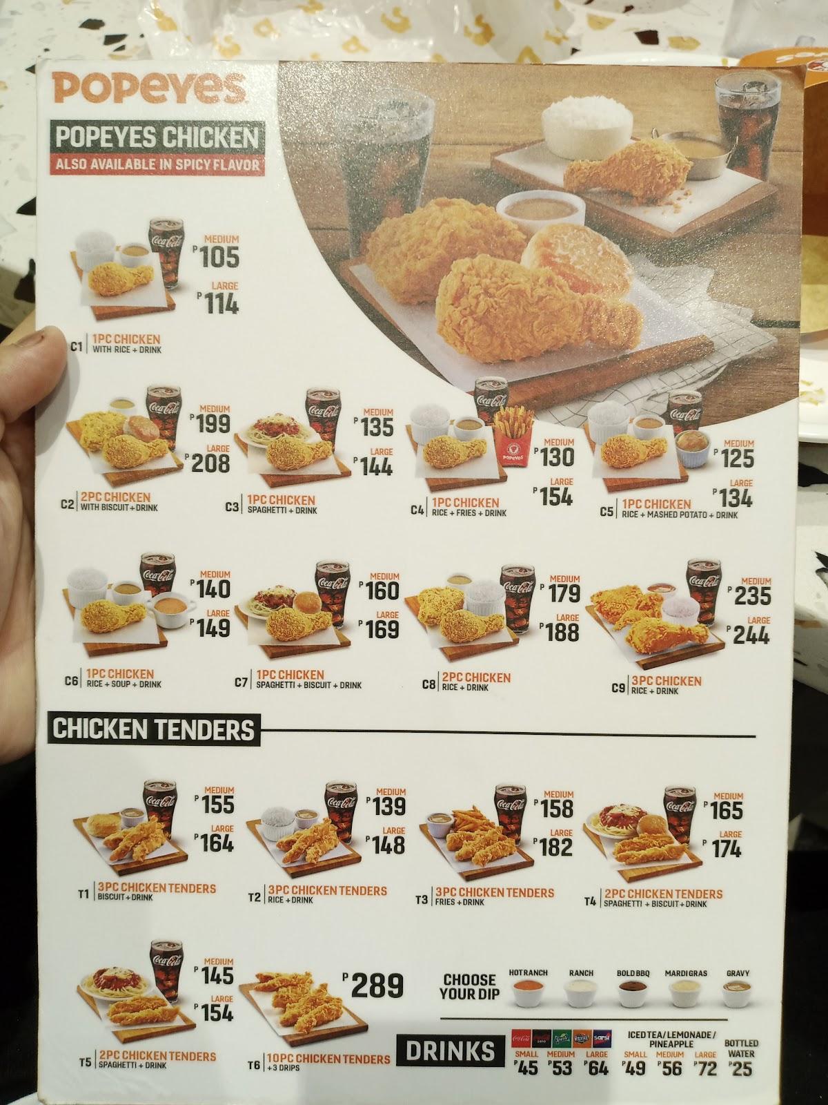Carta del restaurante Popeyes Chicken - Ever Commonwealth Mall, Ciudad ...