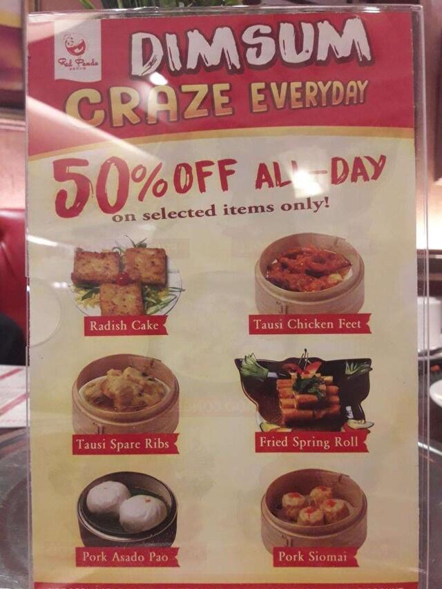 Menu at Red Panda restaurant, Quezon City, 30 Visayas Ave