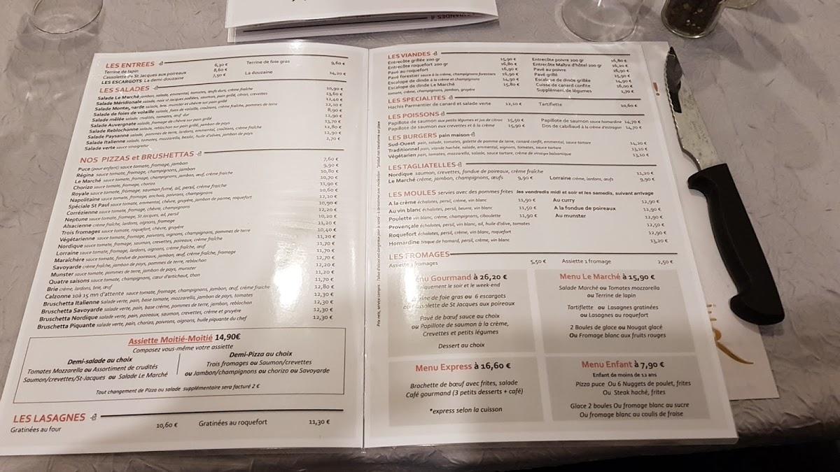 Menu at Restaurant du Marché, Bar-le-Duc