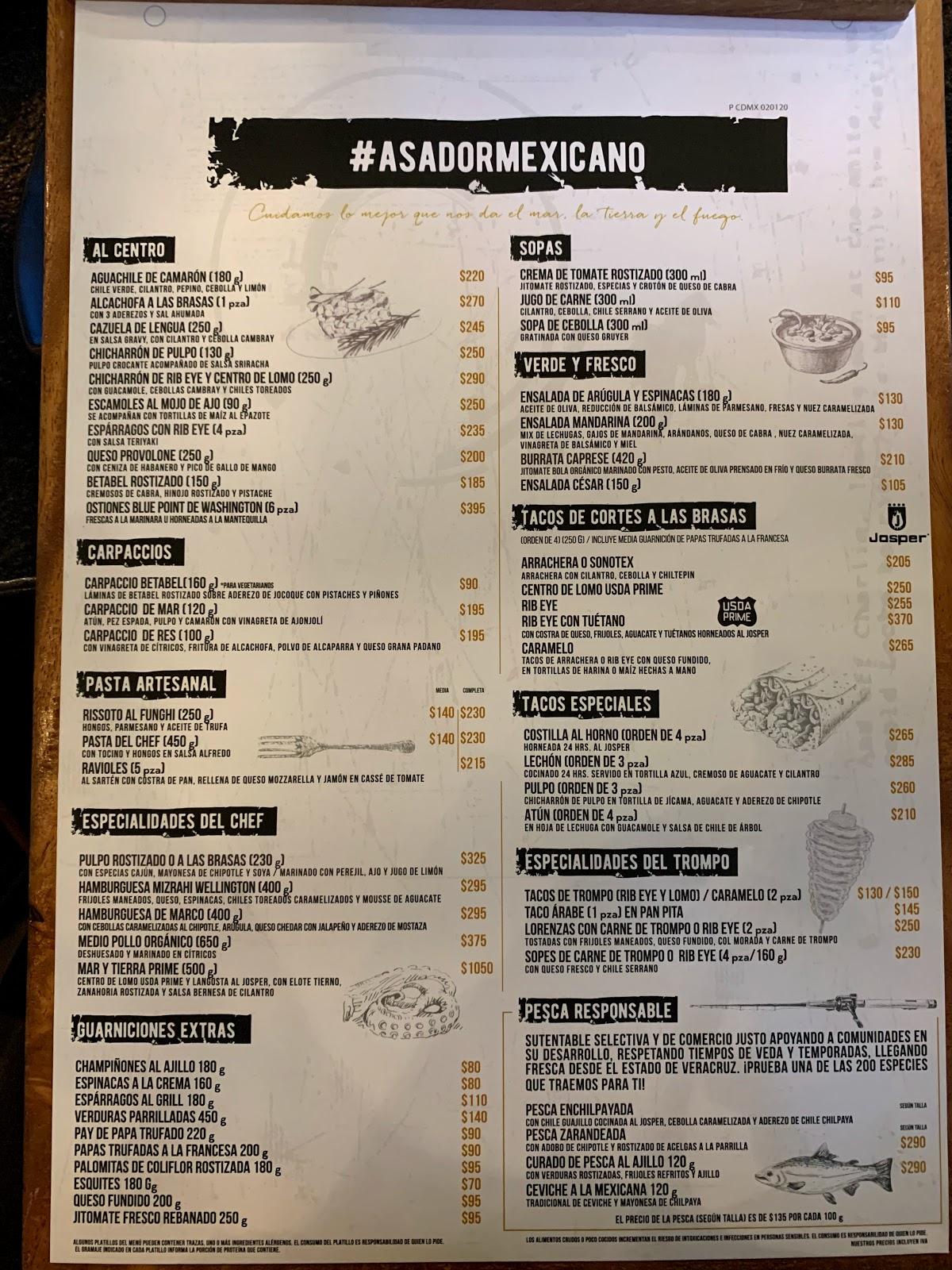 Carta del pub y bar Sonora Prime – Ave. Juárez, Heroica Puebla del ...