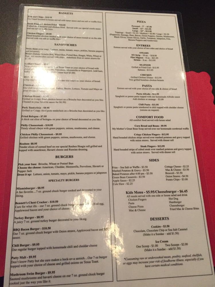 Menu at Bennett's Publical Family Sports Grill, Miamisburg
