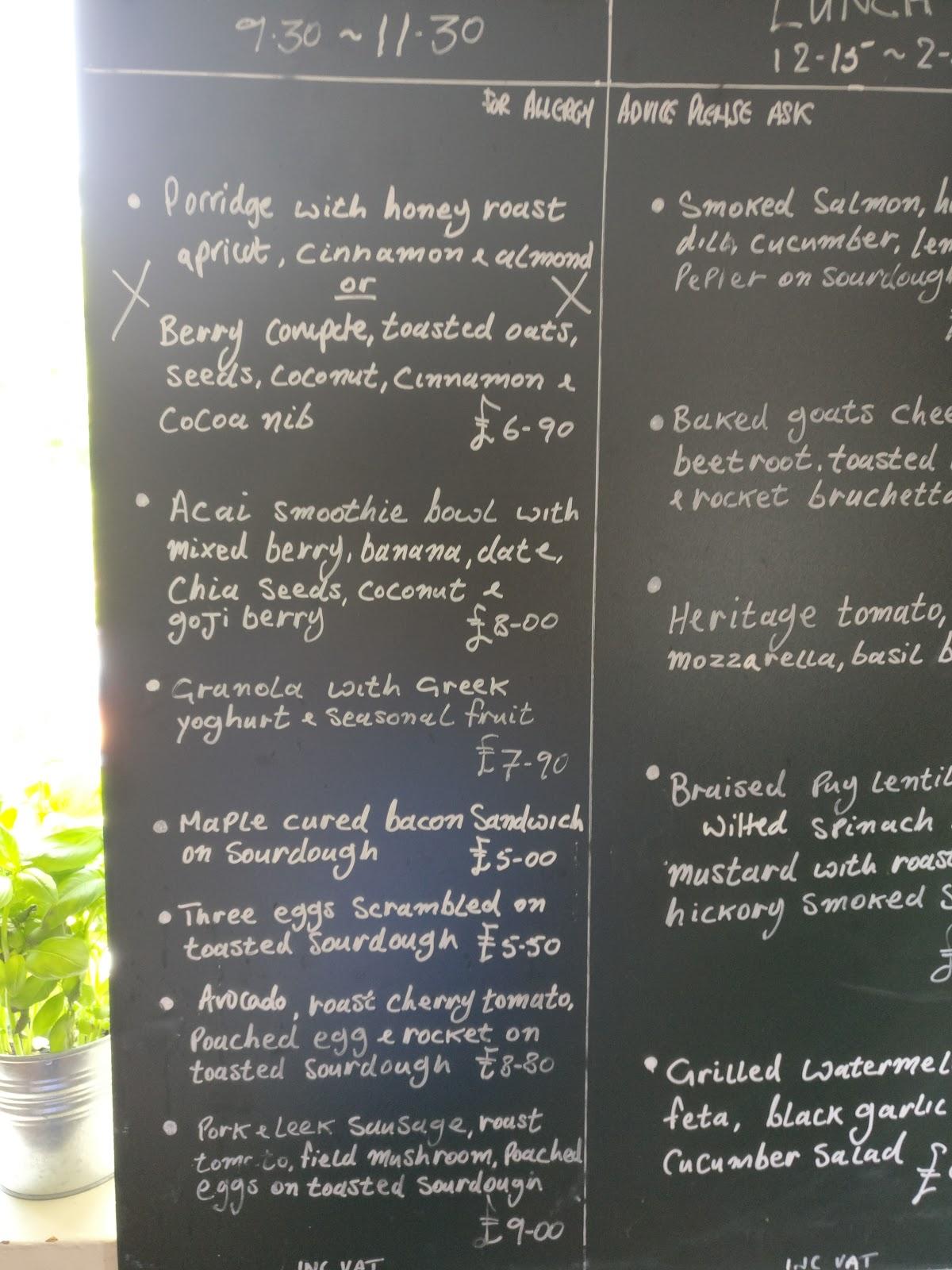 Menu at Stables Café cafe, London, Gladstone Park