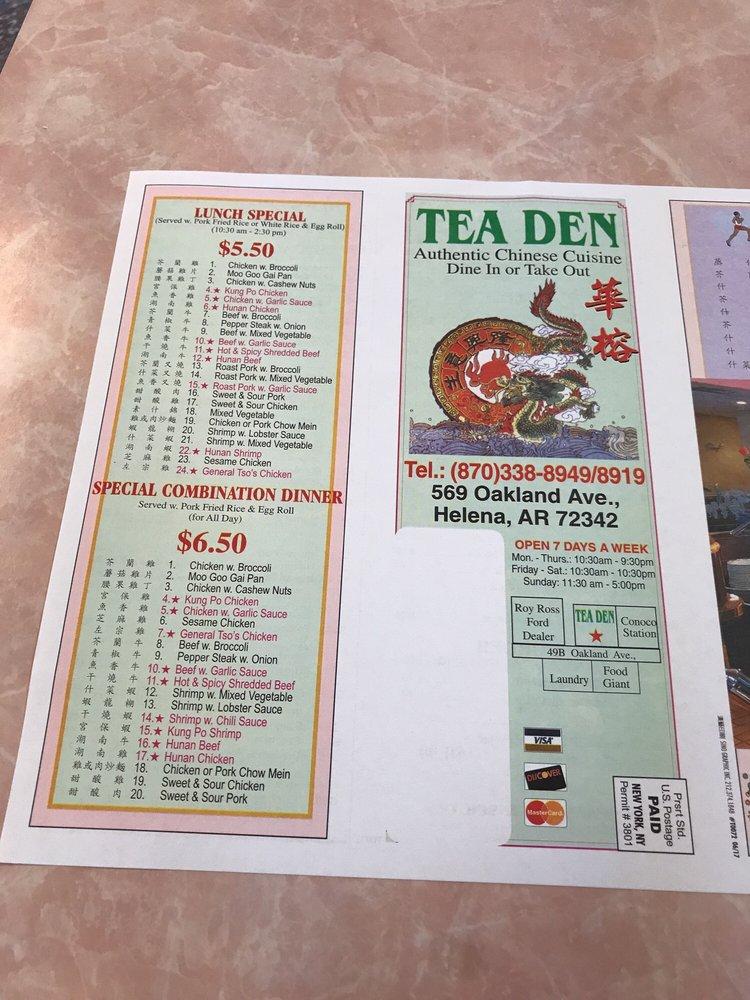 Menu at Teaden Chinese Restaurant, Helena-West Helena