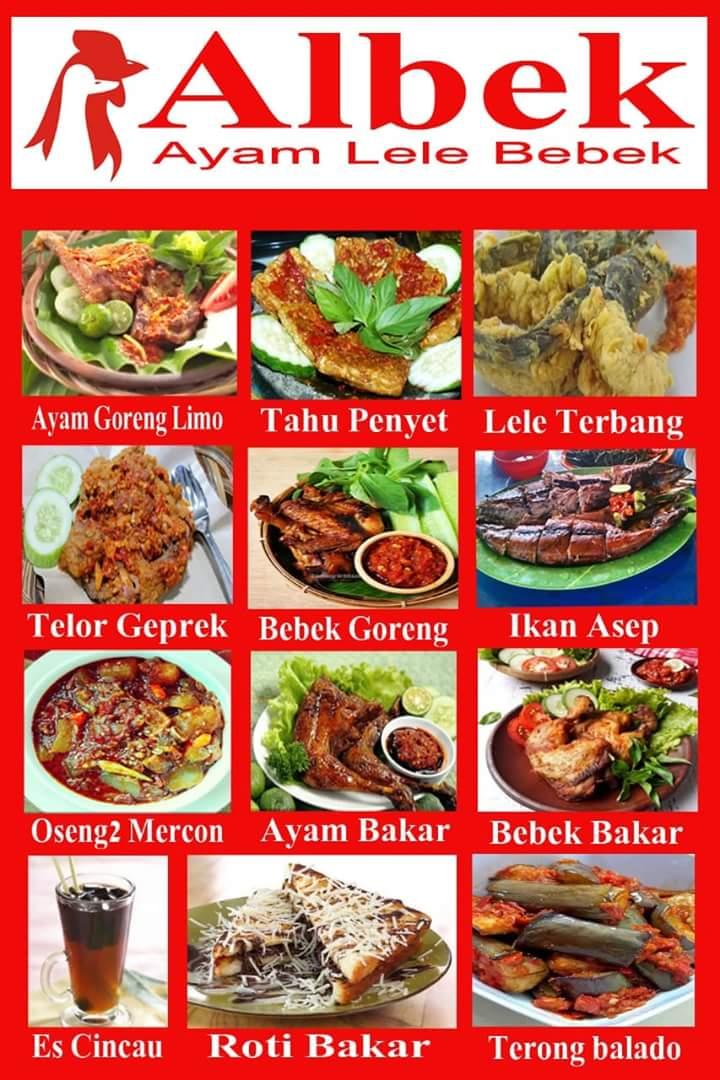Menu at restoran Albek restaurant, Central Jakarta
