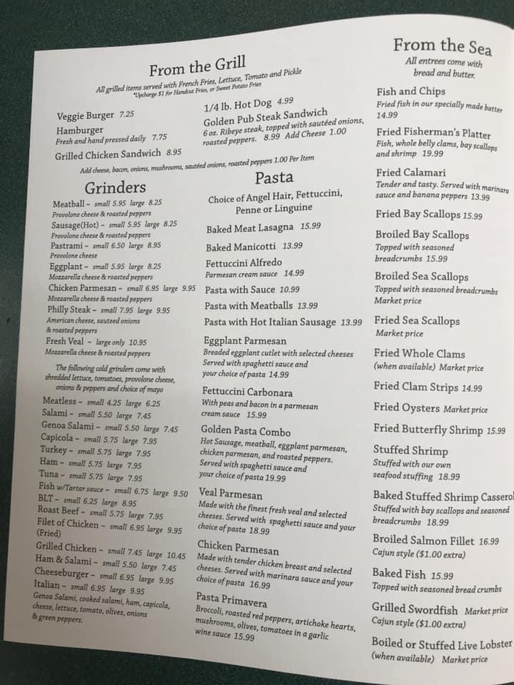 Menu at Golden Greek Restaurant & Pub, Killingly