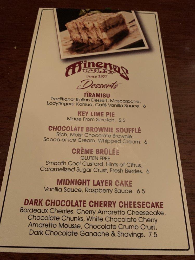 Menu at Minervas Restaurant - Sioux Falls, Sioux Falls