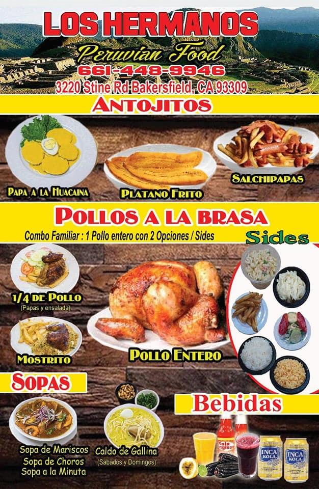 Menu at Rosa's Traditional Peruvian Food restaurant, Bakersfield