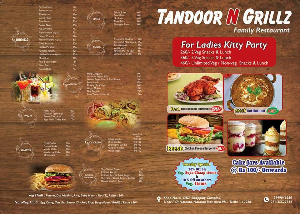 Menu at Tandoor N Grillz, Delhi
