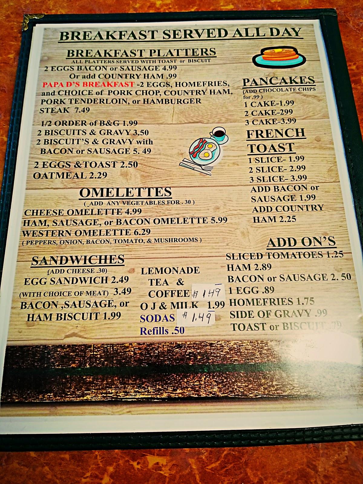 Menu at The Place To Be restaurant, Milltown, IN-64