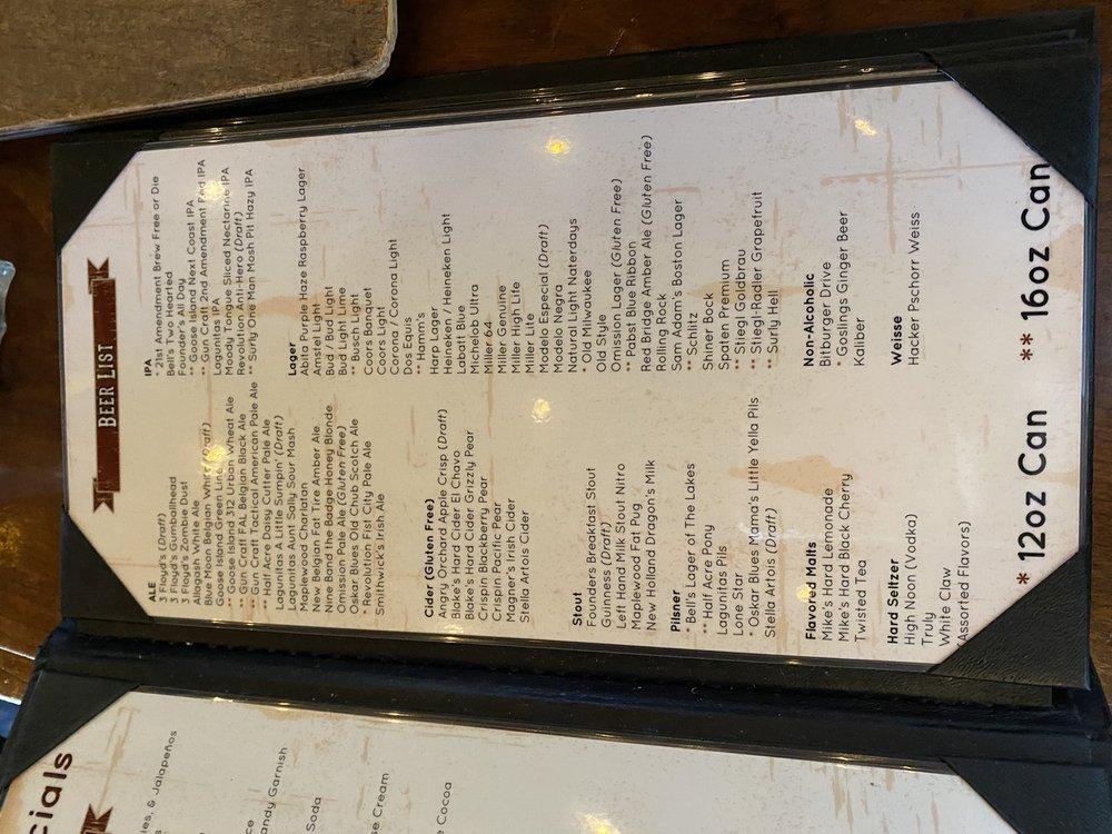 Menu at Firewater Saloon - Edison Park BBQ, Chicago, N Oliphant Ave